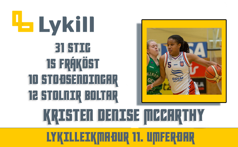 Lykill: Kristen Denise McCarthy - Karfan