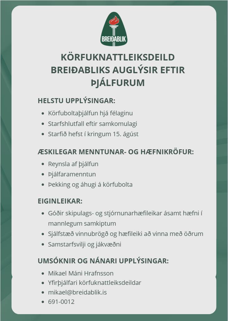 Auglýsa eftir þjálfurum - Karfan