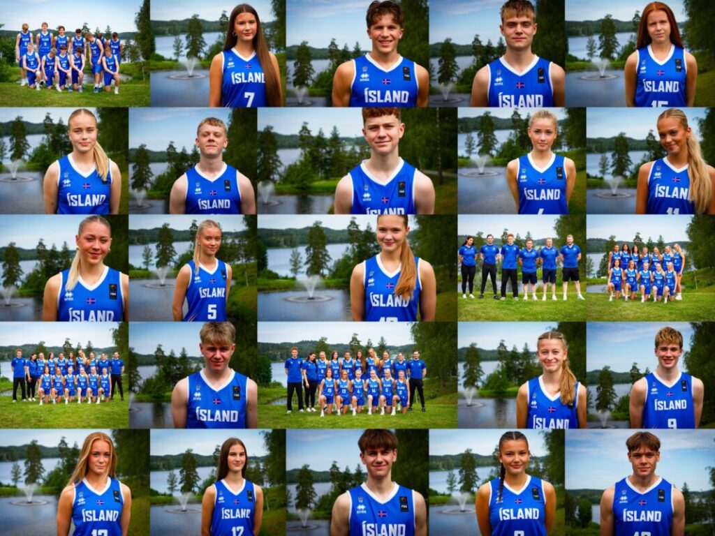 Undir 16 ára lið Íslands í myndatöku í Kisakallio - Karfan